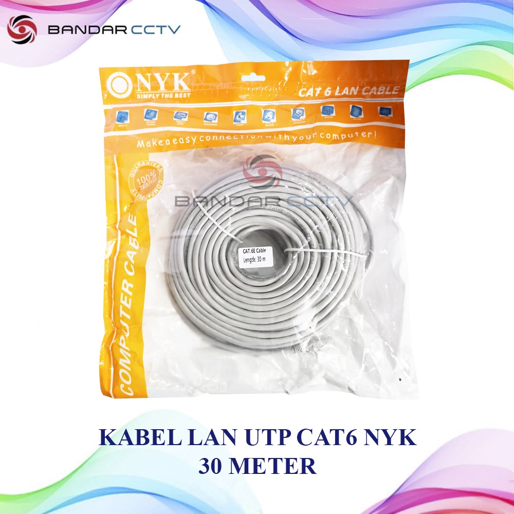 Jual KABEL LAN UTP CAT6 NYK RJ45 30 METER KABEL KOMPUTER ETHERNET | Shopee Indonesia