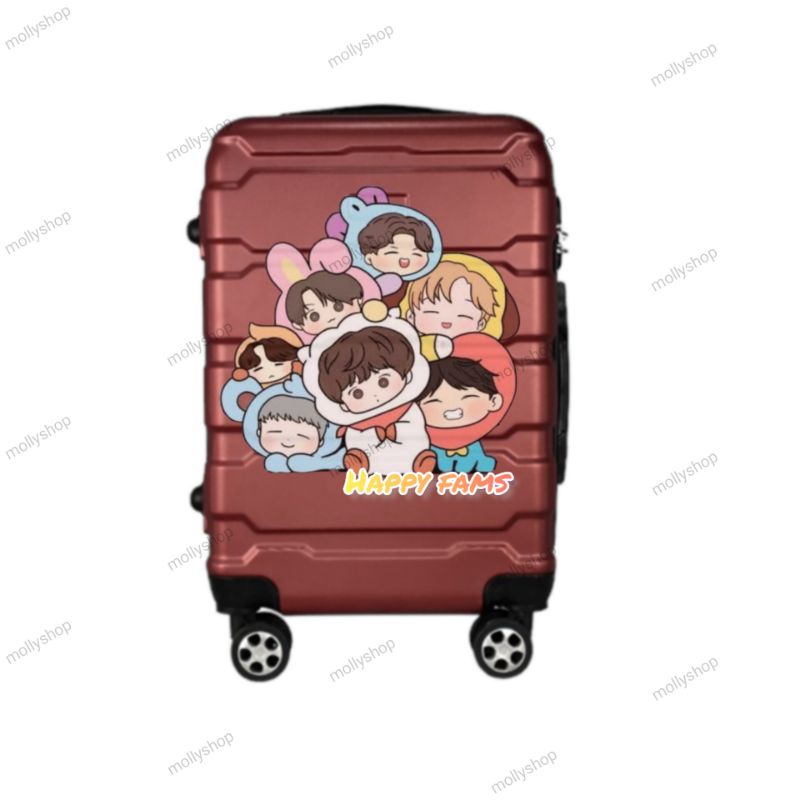 Jual koper BTS kartun koper custom / koper gambar custom nama / koper ...