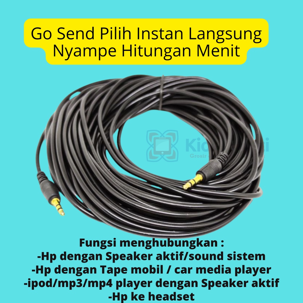 Jual Kabel Jack Audio 3.5mm 10 Meter 15 Meter Kabel Aux Audio 1 in 1 ...