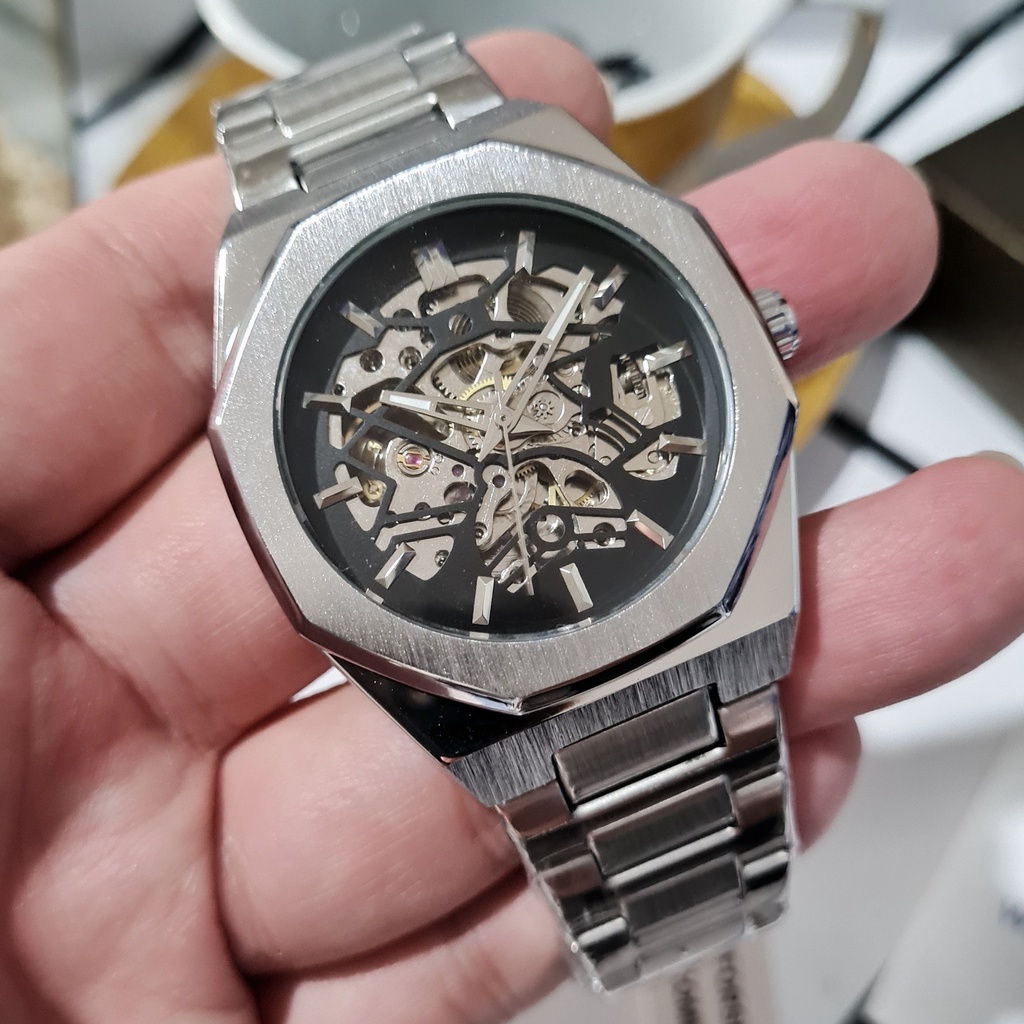 Jual FORSINING Enigma Silver Jam Tangan Pria Original Automatic ...