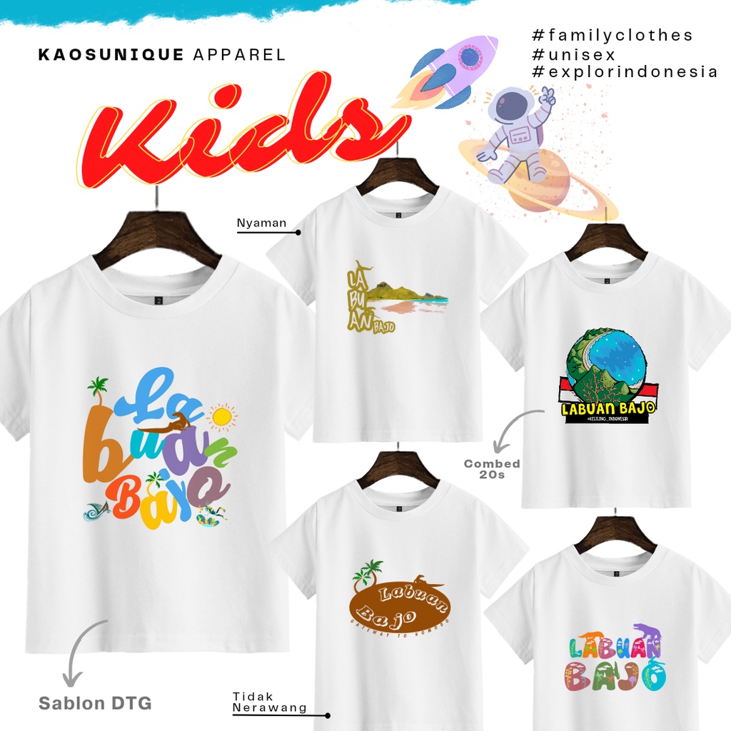 Jual KAOSUNIQUE T-shirt Kids Wonderful Labuan Bajo Part 1 - Unisex ...