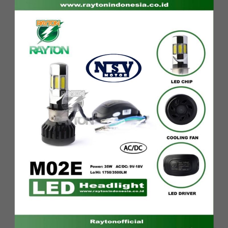 Jual LAMPU DEPAN RTD LED 6 SISI ORIGINAL RTD RAYTON M02E AC/DC 35W | Shopee Indonesia