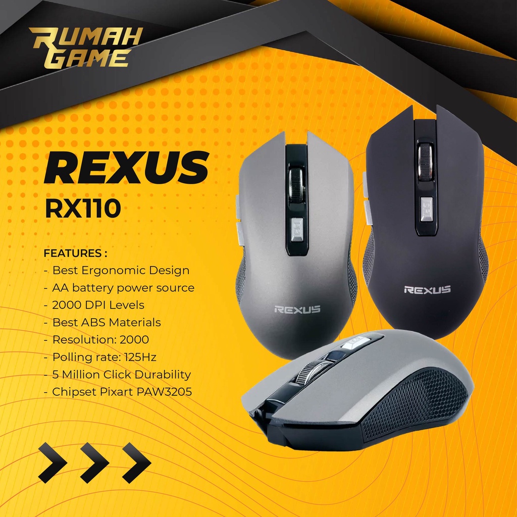 Jual Mouse Gaming Wireless Rexus RX110 RX 110 | Shopee Indonesia