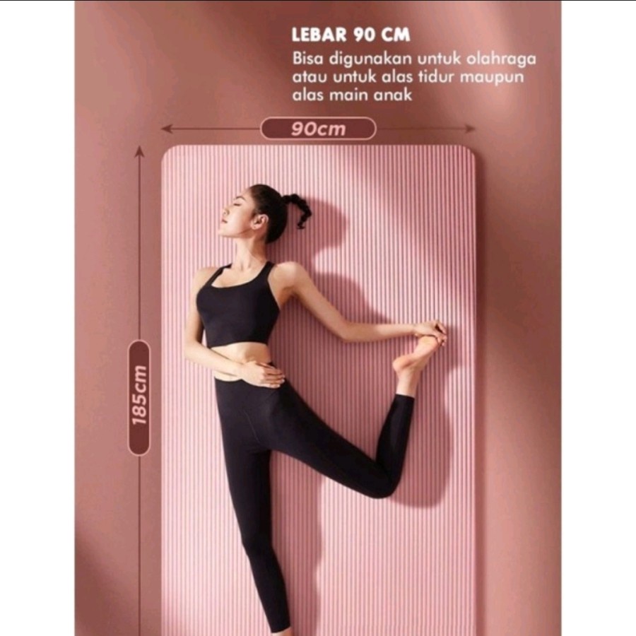 Jual Matras Yoga Mat JUMBO LEBAR 90CM TEBAL 12MM GRATIS TAS Olahraga ...