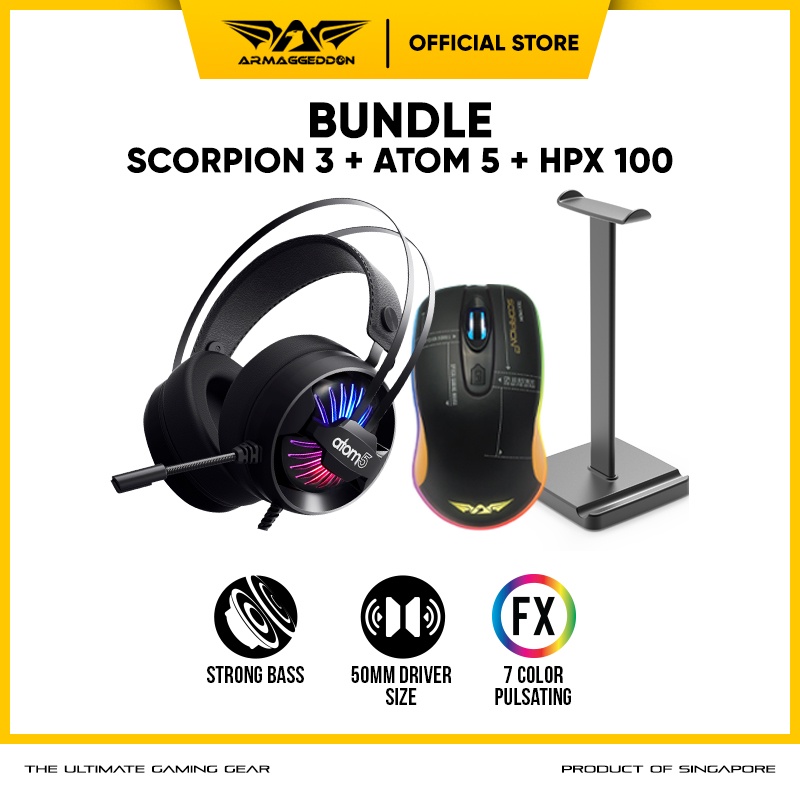Jual Mouse Gaming Armaggeddon SCORPION 3+Headset Alcatroz ALPHA 370 ...