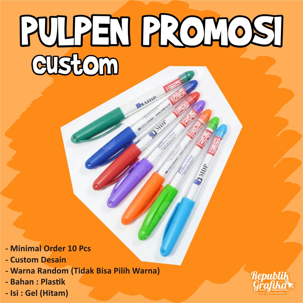 Jual Pulpen Promosi Insert Paper Custom Satuan Free Desain | Shopee ...