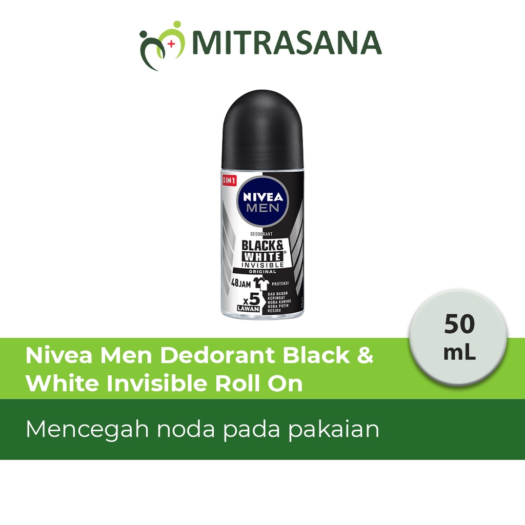 Jual Nivea Men BLACK & WHITE INVISIBLE FRESH Deodorant Roll On 50ML | Shopee Indonesia