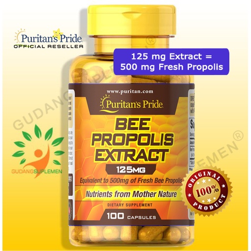 Jual Puritan's Pride BEE PROPOLIS EXTRACT 125 mg ekivalen 500 mg Fresh ...