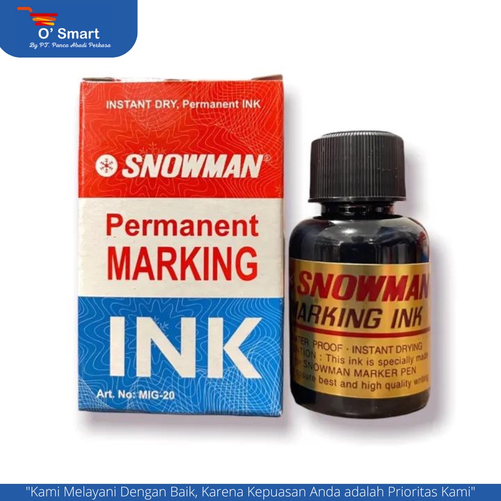 Jual SNOWMAN Refill Spidol Permanent Hitam/ Tinta Isi Ulang Spidol ...