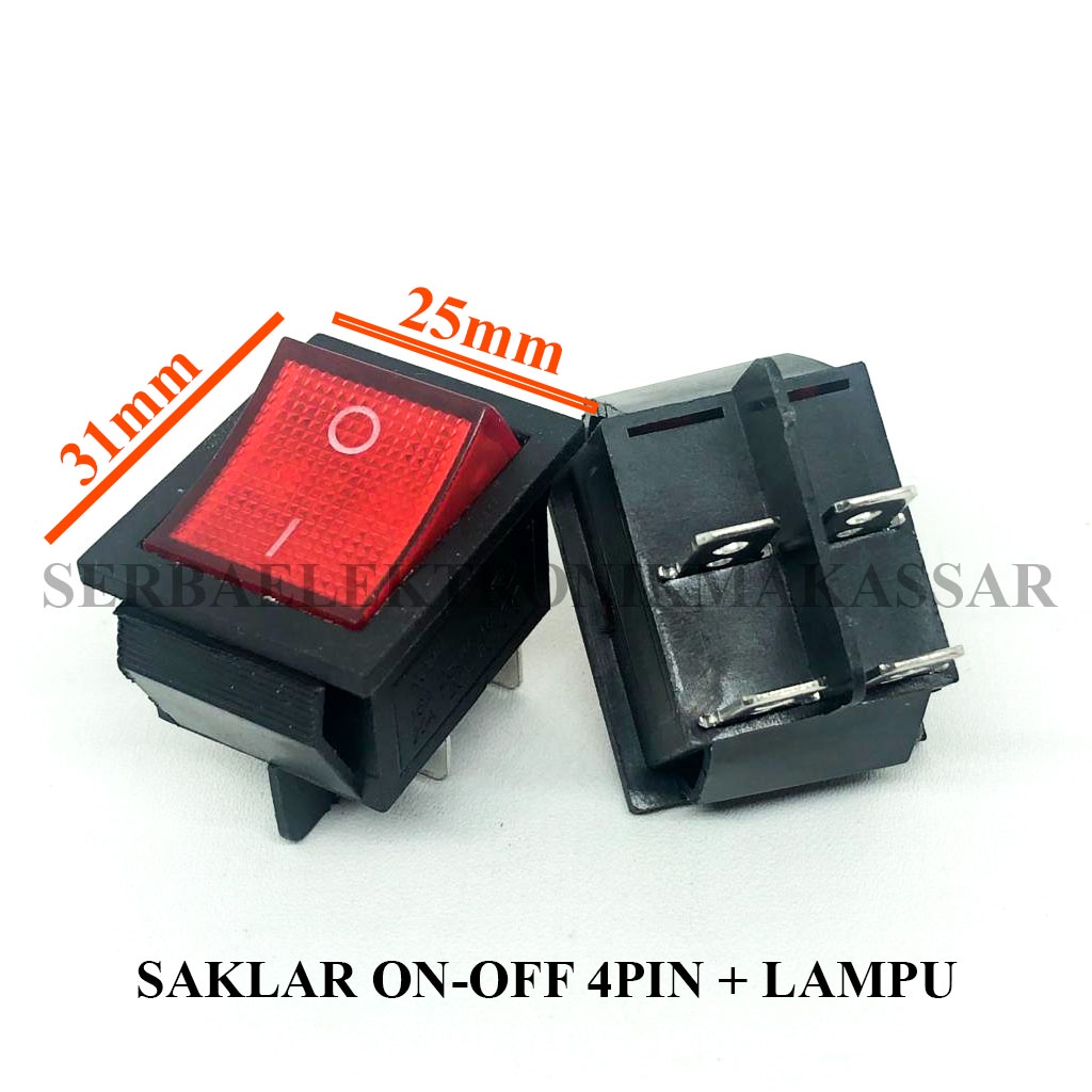 Jual Saklar On Off Besar 4 Pin Segi Pakai Lampu Switch On-Off Kotak ...