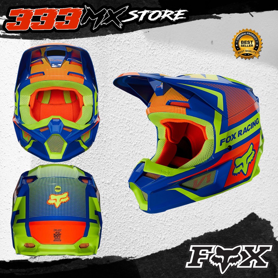 Jual HELM FOX V1 BLUE HELMET CROSS TRAIL FOX V1 BLUE ORIGINAL FOX ...