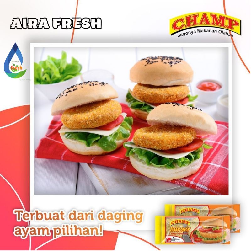 Jual Champ Chicken Burger Daging Ayam 315Gr | Shopee Indonesia