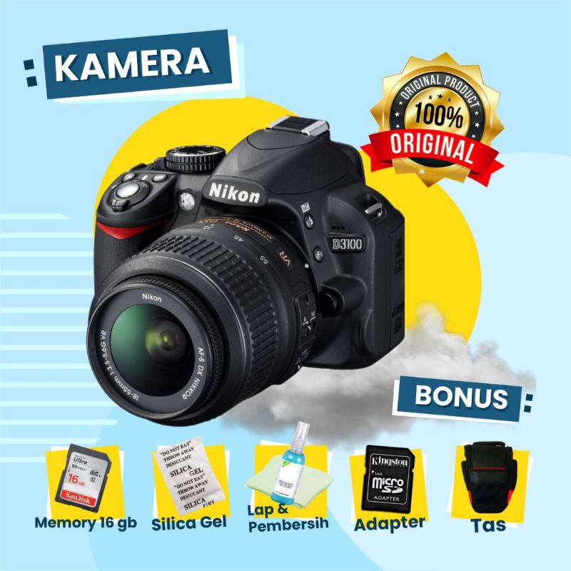 Jual [TERLARIS] Kamera Nikon D3100 Kit Second Garansi Siap Pakai - Kamera Pemula Murah dan ...