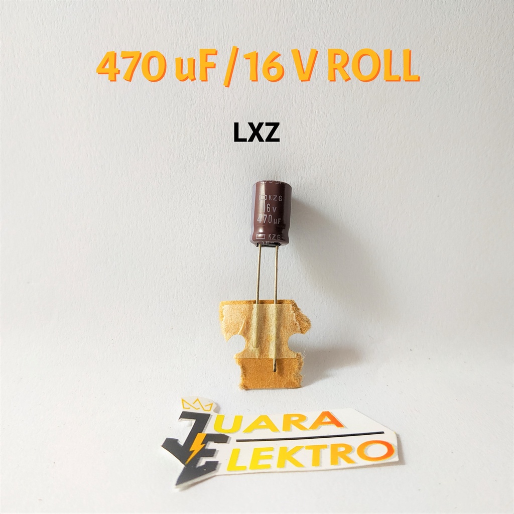 Jual KAPASITOR ELCO 470uF / 16V ROLL | Elko 470 uF/16 Volt (LXZ Roll ...