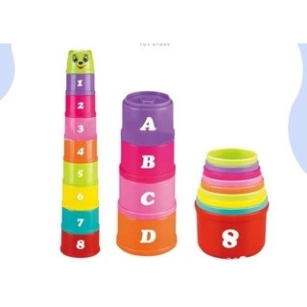 Jual Mainan Edukatif Anak / Stacking Cup Toys Import / Mainan Anak ...