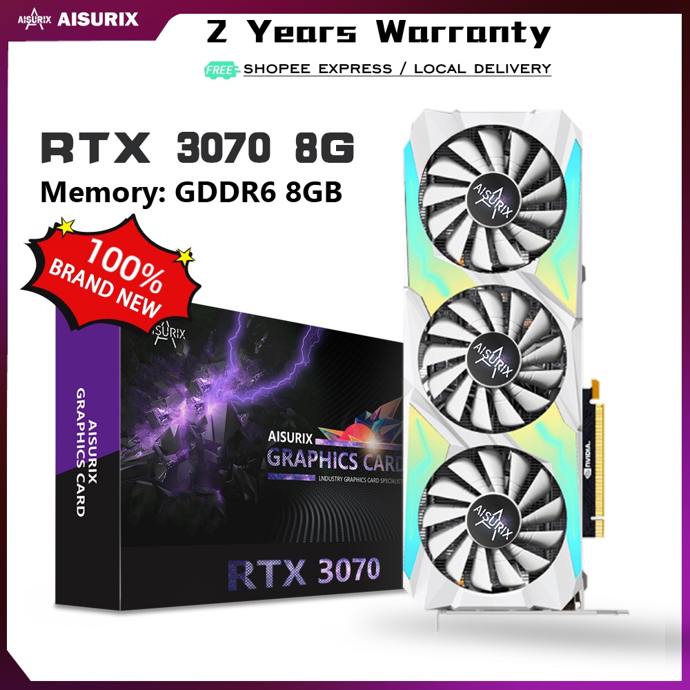 Jual AISURIX New VGA Card RTX3070 8GB NVIDIA GPU 12Pin GDDR6 256bit ...