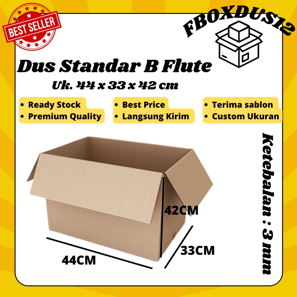 Jual KARDUS/DUS/KARTON/DUS PINDAHAN/KARDUS BESAR 44x33x42 CM B FLUTE ...