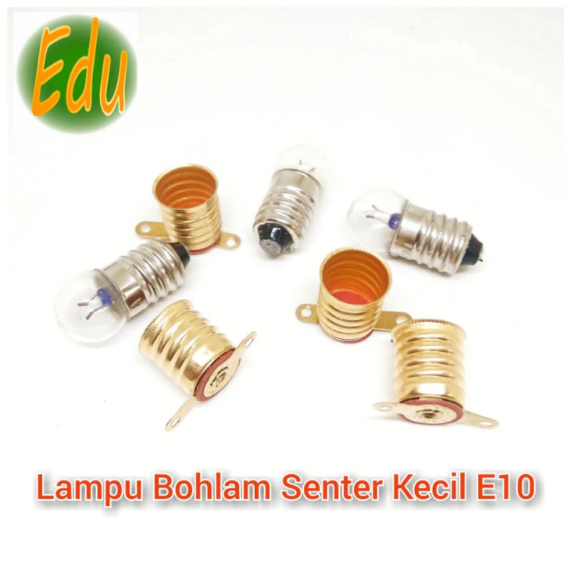 Jual Lampu Bohlam Senter Kecil E10 Dan Fitting Untuk Prakarya Praktikum ...
