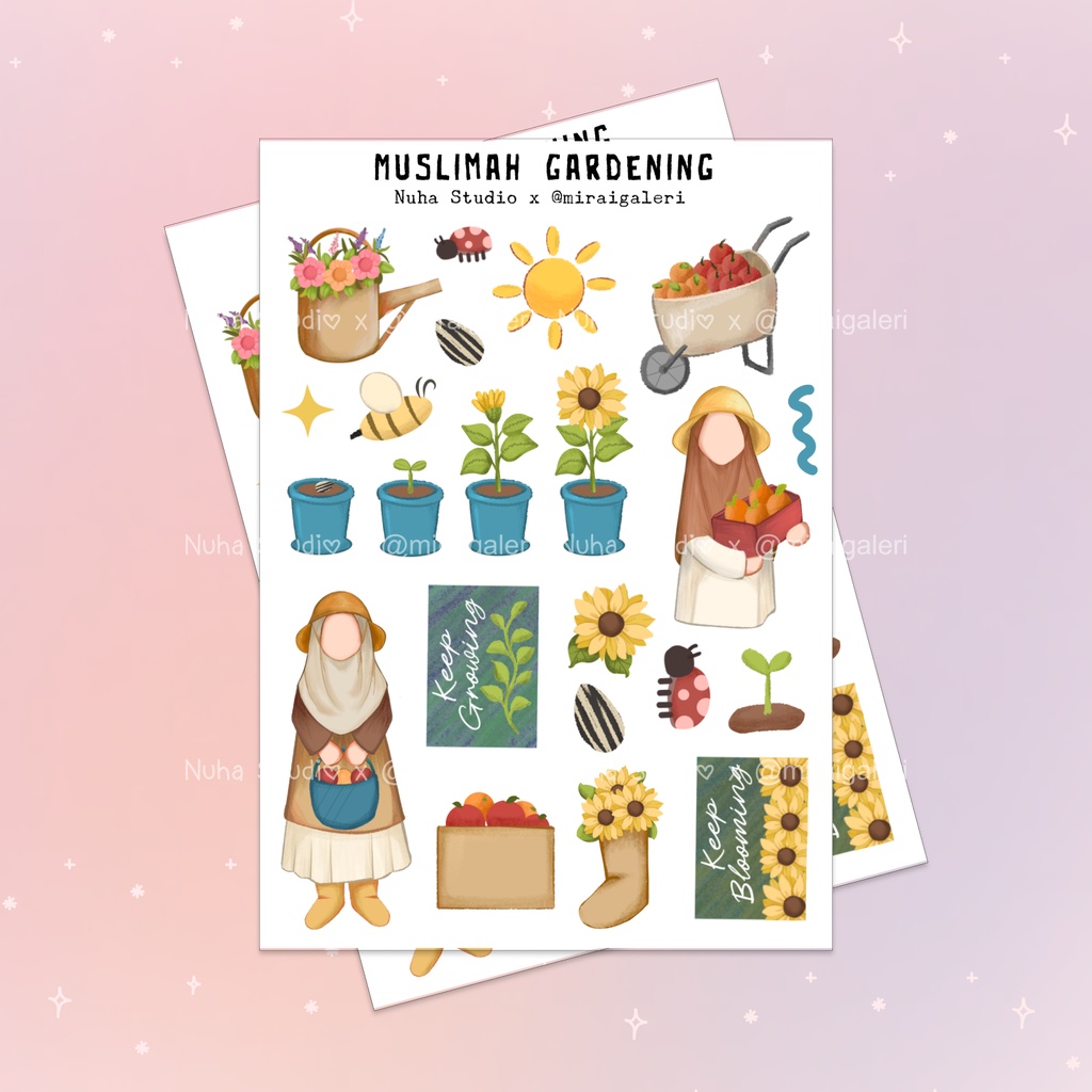 Jual Sticker by miraigaleri | Muslimah Gardening No Face faceless ...