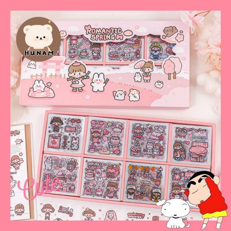 Jual HUNAM Stiker 2D Aesthetic Tema Sakura Sticker Pvc Tumblr Jornal ...