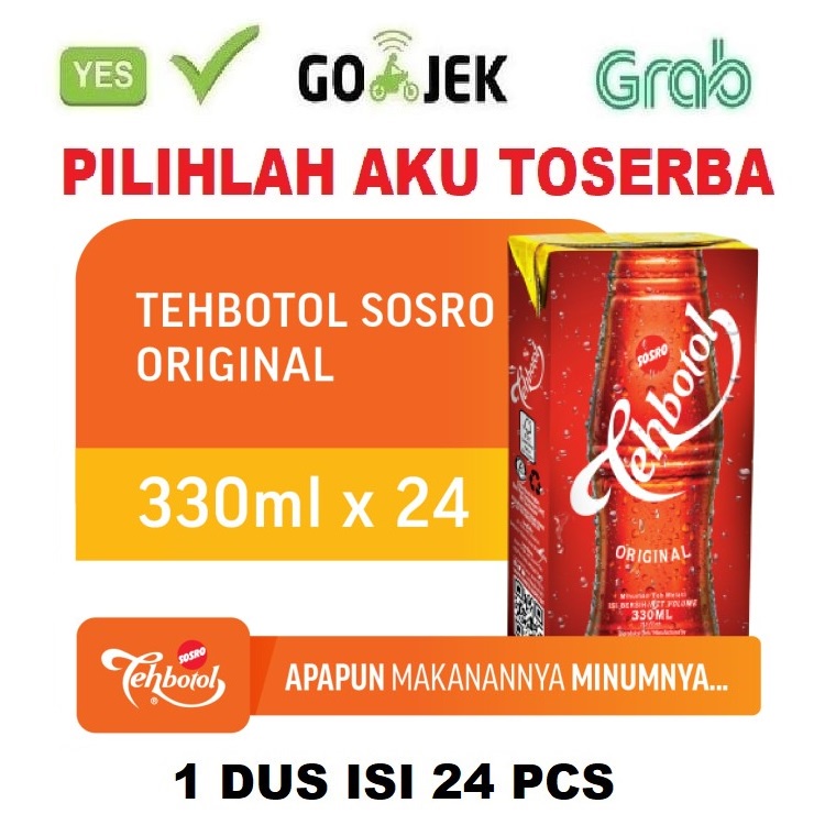 Jual Teh Botol Sosro Kotak Original 330 ml - ( HARGA 1 DUS ISI 24 pcs ) | Shopee Indonesia