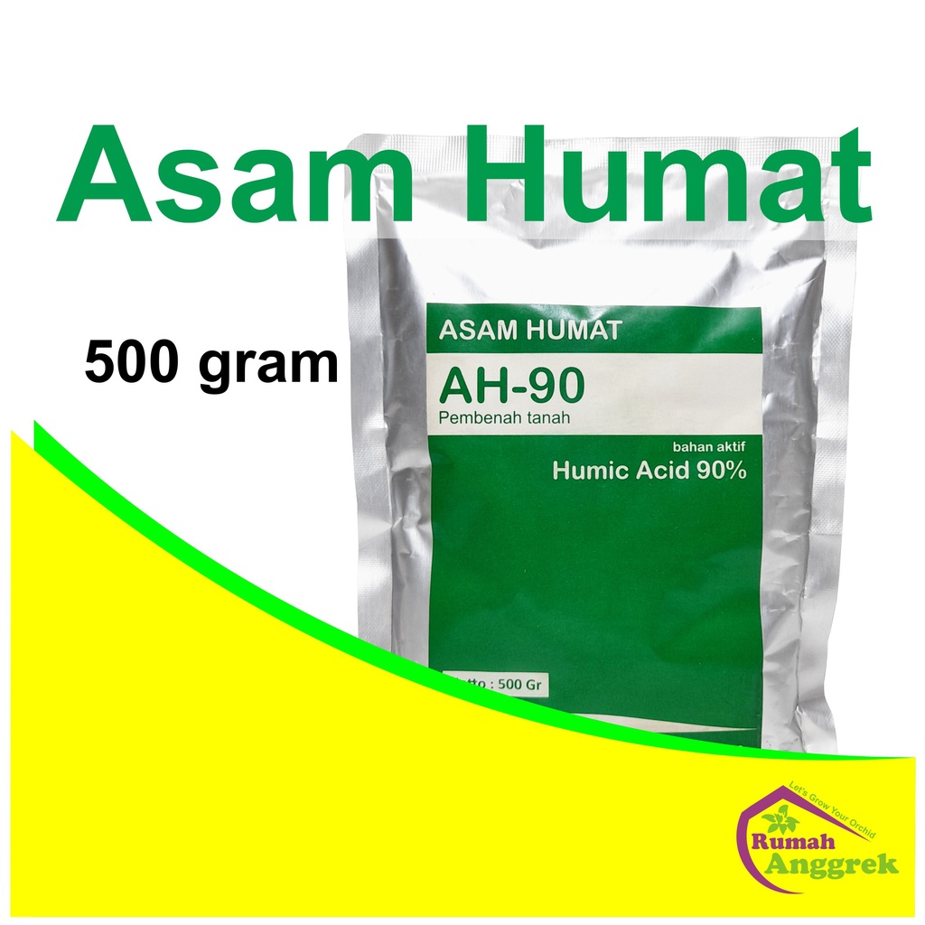 Jual Pupuk Asam Humat AH-90 500 gram Polimer Organik pembenah tanah nutrisi tanah anggrek ...