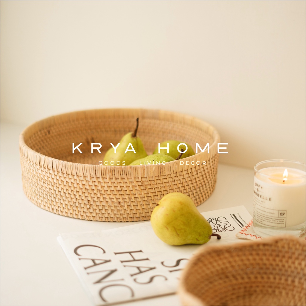 Jual KRYA HOME Baki Rattan / Aesthetic Tray / Tray Organizer / MAKA ...