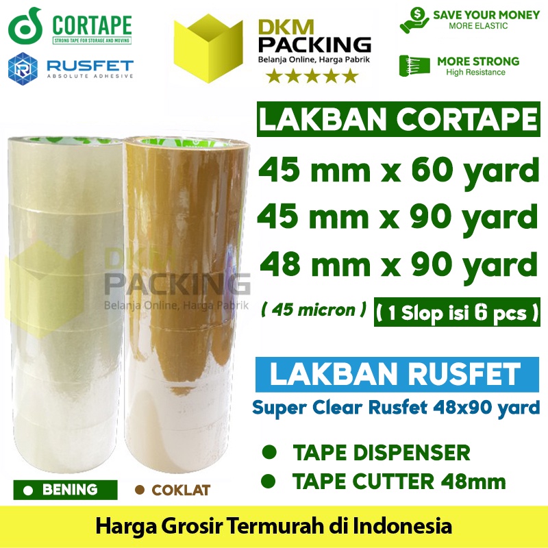 Jual Lakban 48mm x 90yard CORTAPE Plakban Isolasi PREMIUM /SELOP ...