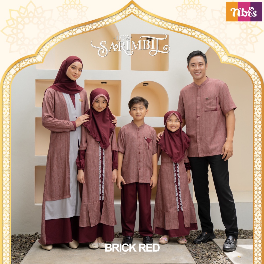 Jual Nibras Sarimbit Keluarga 2023 IFFA BRICK RED Bahan Chasiva Rayon ...