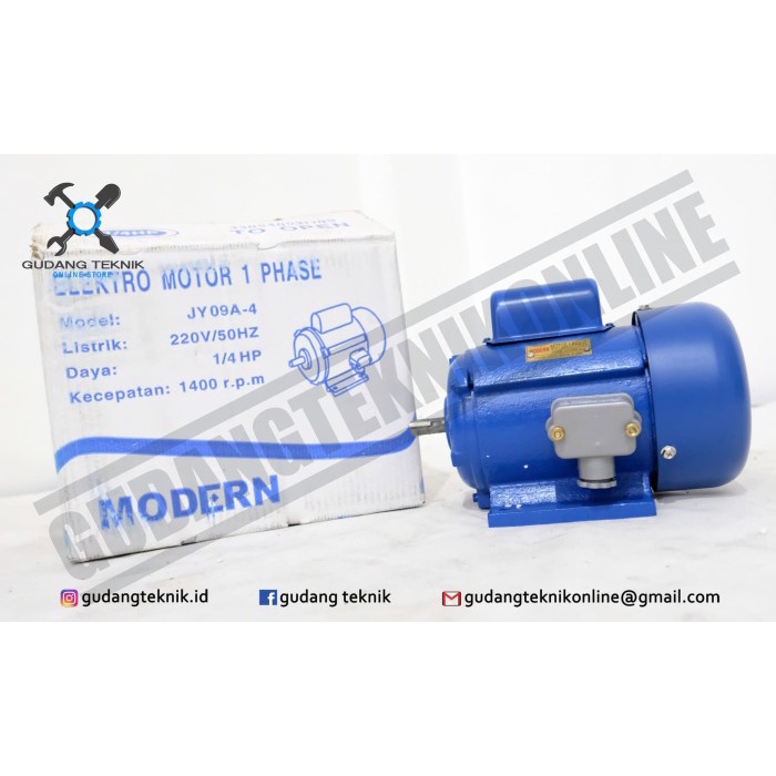Jual DINAMO MOTOR MODERN Penggerak Mesin 1/4Hp 4P 1Ph 1400rpm / Dinamo ...
