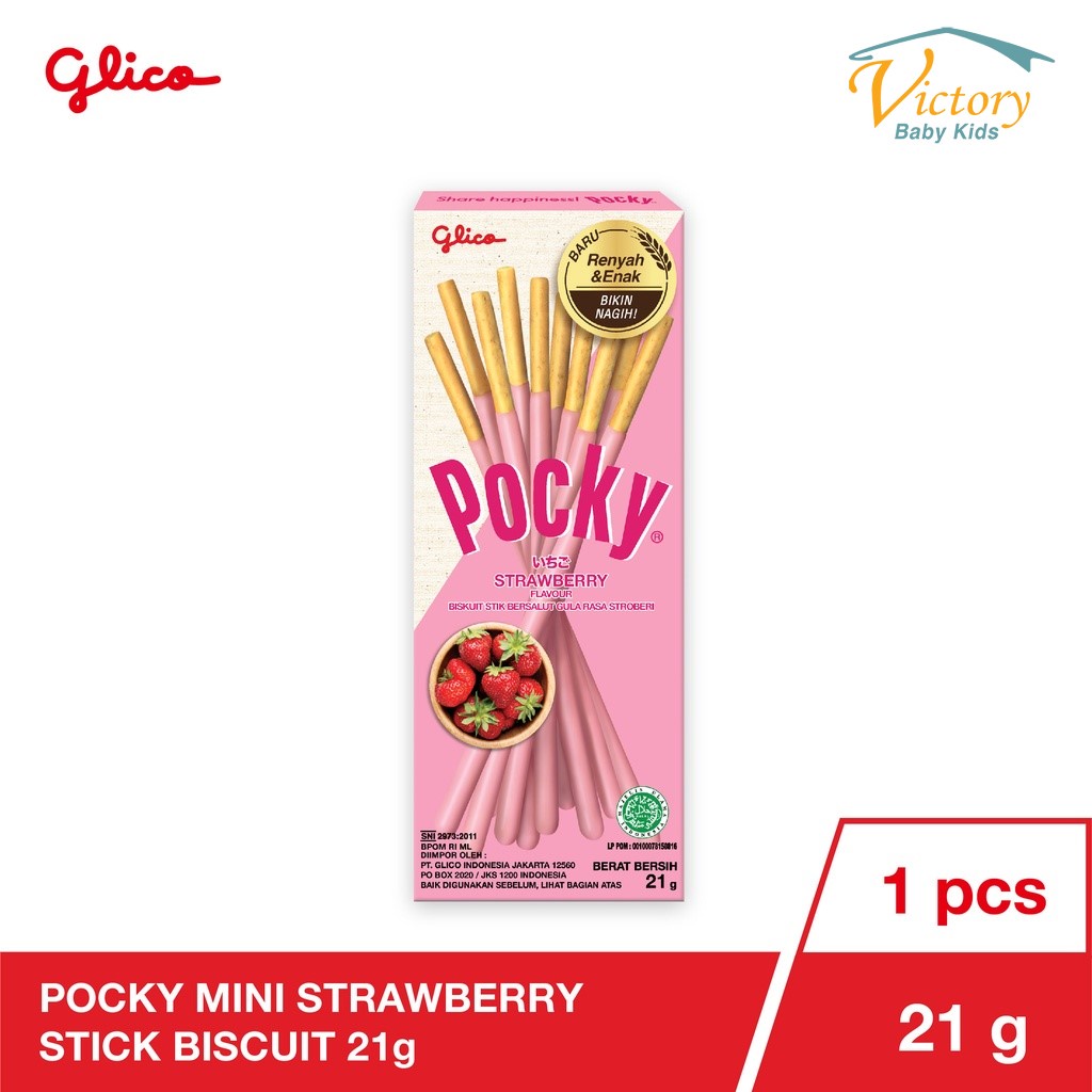 Jual Glico Pocky Mini Strawberry Stick Biscuit 21g - Biskuit Stik ...