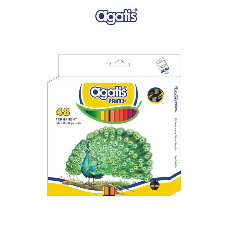 Jual pensil Warna Agatis Prime Permanent 48 Warna - Panjang | Shopee ...