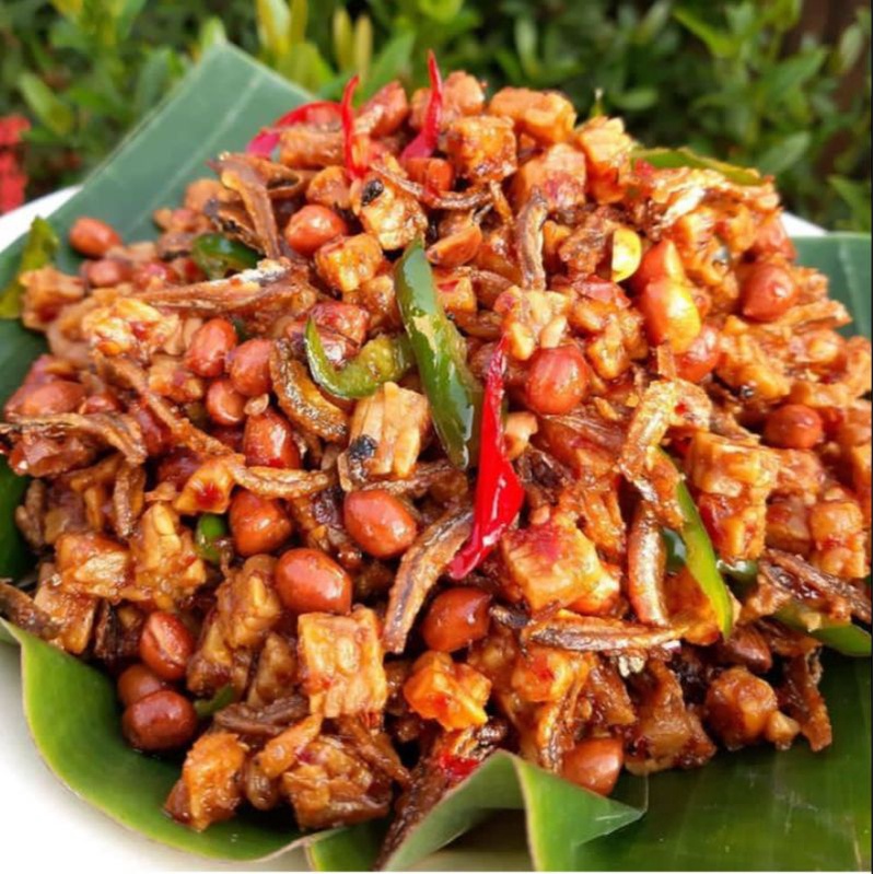 Jual KERING TEMPE TERI + KACANG 500gr & 1Kg OREK TEMPE BALADO DENGAN 2 ...