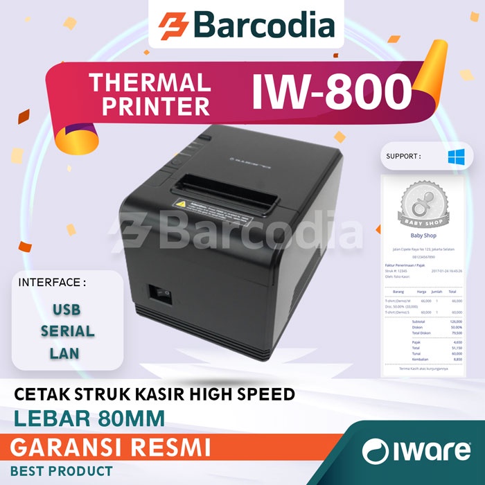 Jual Printer IWARE IW-800 Printer Auto Cutter High Speed Premium ...