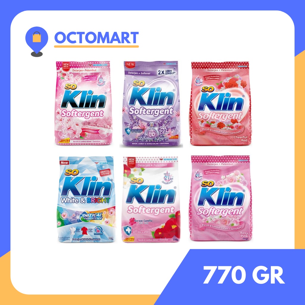 Jual SO KLIN / SOKLIN Deterjen Bubuk 770g / Powder Detergent 770gr / 770 gr | Shopee Indonesia
