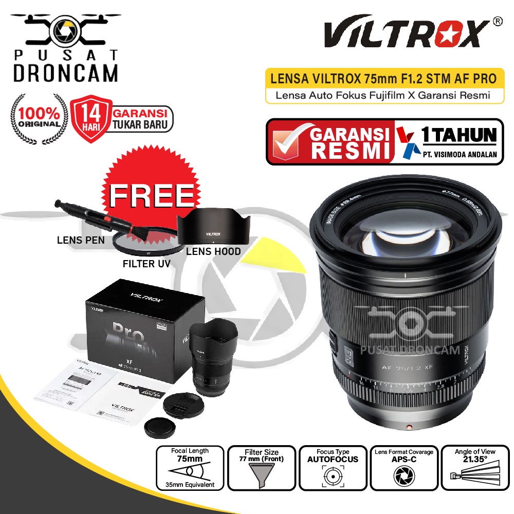 Jual Viltrox AF 75mm F1.2 STM XF PRO Prime Lens for Fuji X-Mount - Fujifilm | Shopee Indonesia