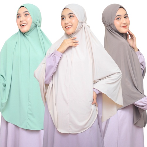Jual Hijab Jilbab Kerudung Khimar Instan Syari Bergo Jumbo Non Pet Jersey Premium Aisyah ...