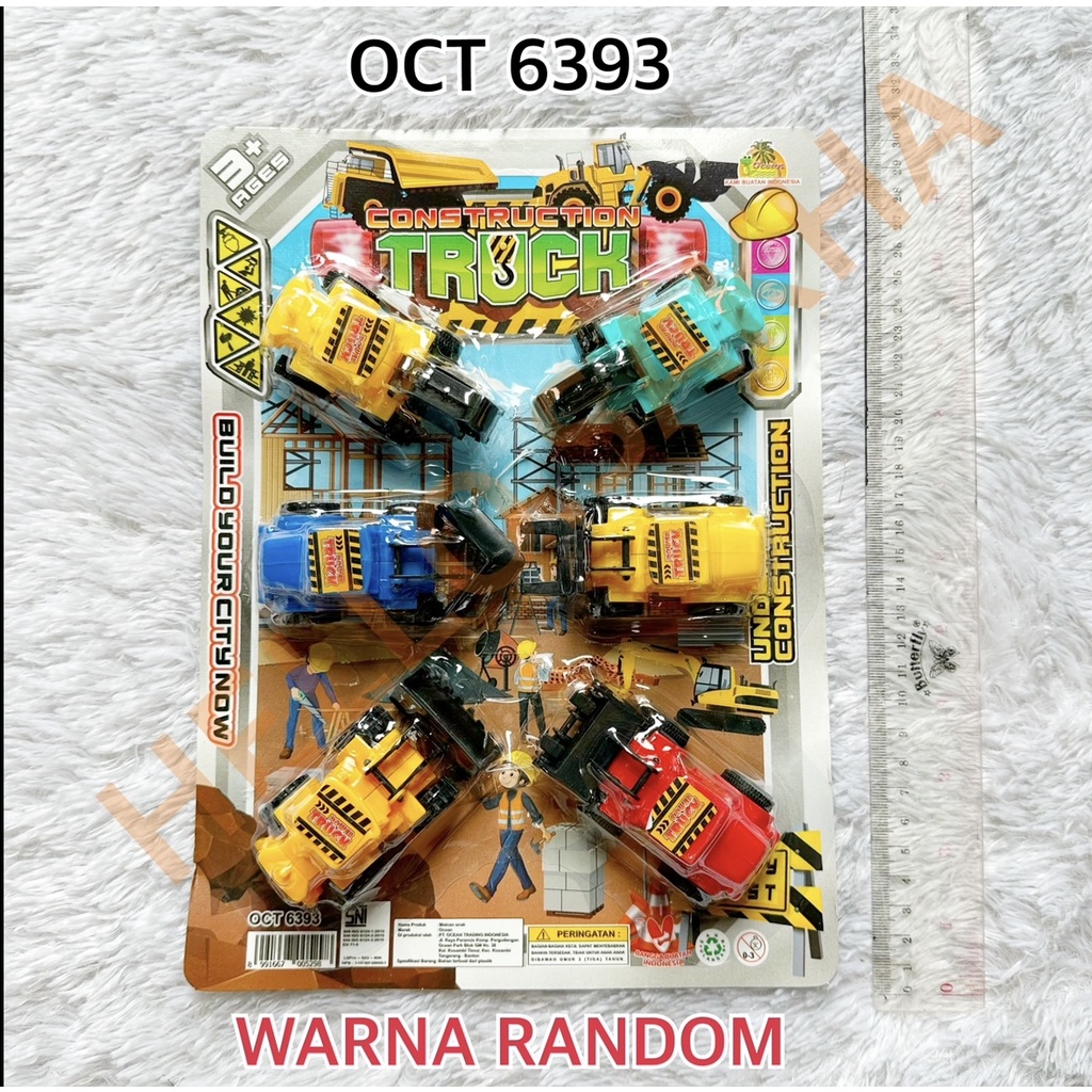 Jual MAINAN OCT 6393 CONSTRUCTION TRUCK ISI 6 PCS KECIL WARNA WARNI ...