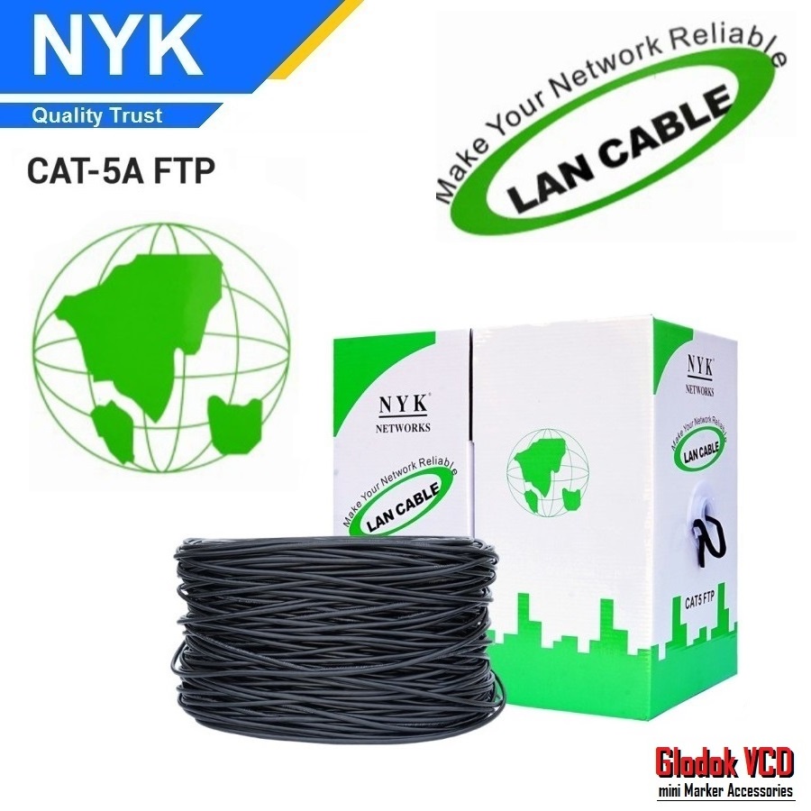 Jual Kabel Lan FTP Cat5A NYK Internet Cat5 Outdoor 1 Roll 305 Meter ...