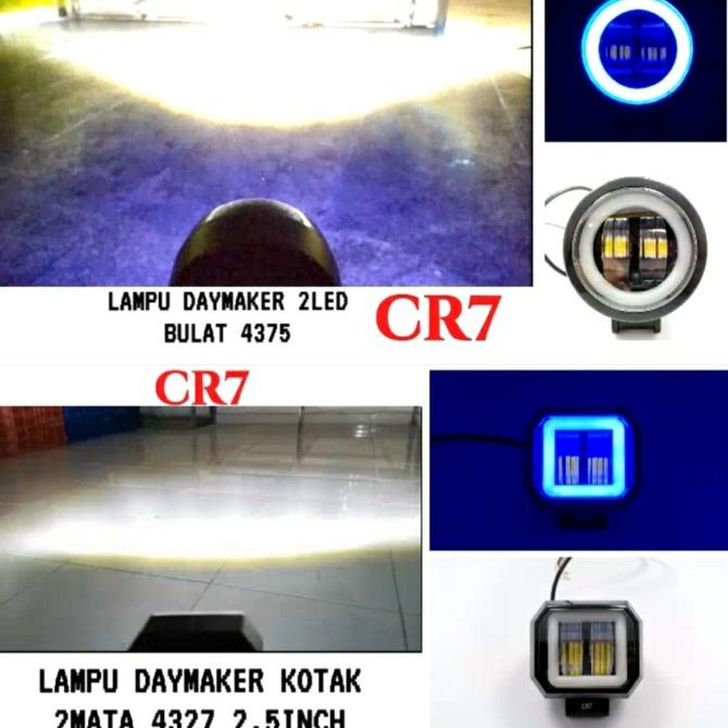 Jual Lampu Mini Daymaker 2 LED Cree Kotak Bulat Ring Angel Eyes Foglamp ...