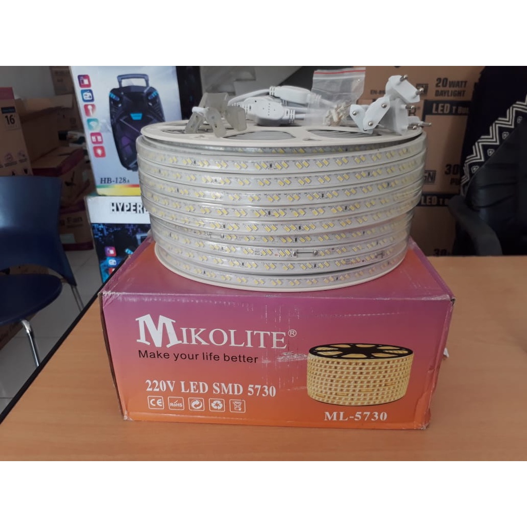 Jual Lampu Led Strip 100 Meter 220V Led SMD 5730 Mikotek | Shopee Indonesia