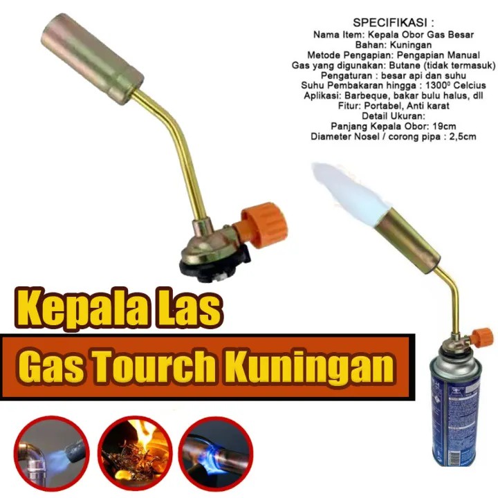 Jual Alat Bakar Blow Gas Torch Kepala Las Kuningan Api Besar Kepala Gas ...