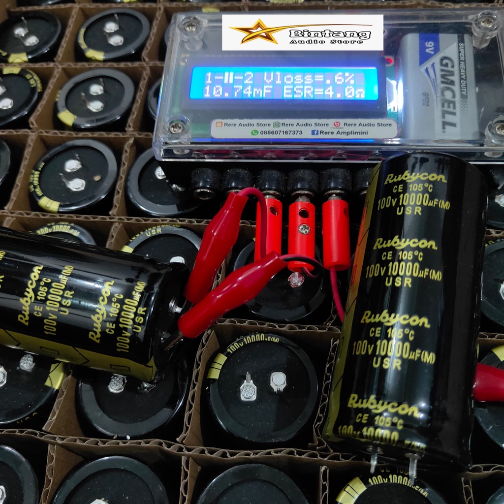 Jual ELCO Rubycon hitam USR 100V 10000uf micro Kapasitor Original isi ...