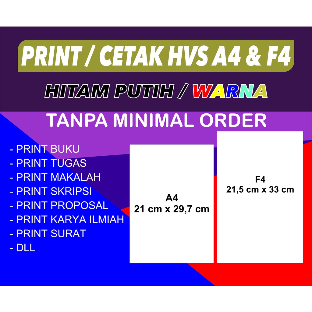 Jual PRINT / CETAK DOKUMEN MAKALAH PROPOSAL SKRIPSI A4 F4 HITAM PUTIH & WARNA | Shopee Indonesia