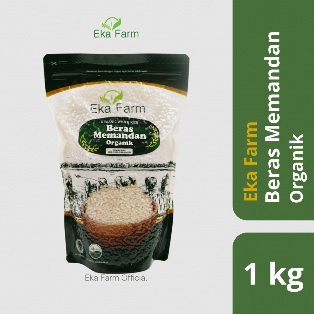 Jual Eka Farm - Beras Pandan Wangi Memandan Organik Kemasan Vakum 1kg | Shopee Indonesia