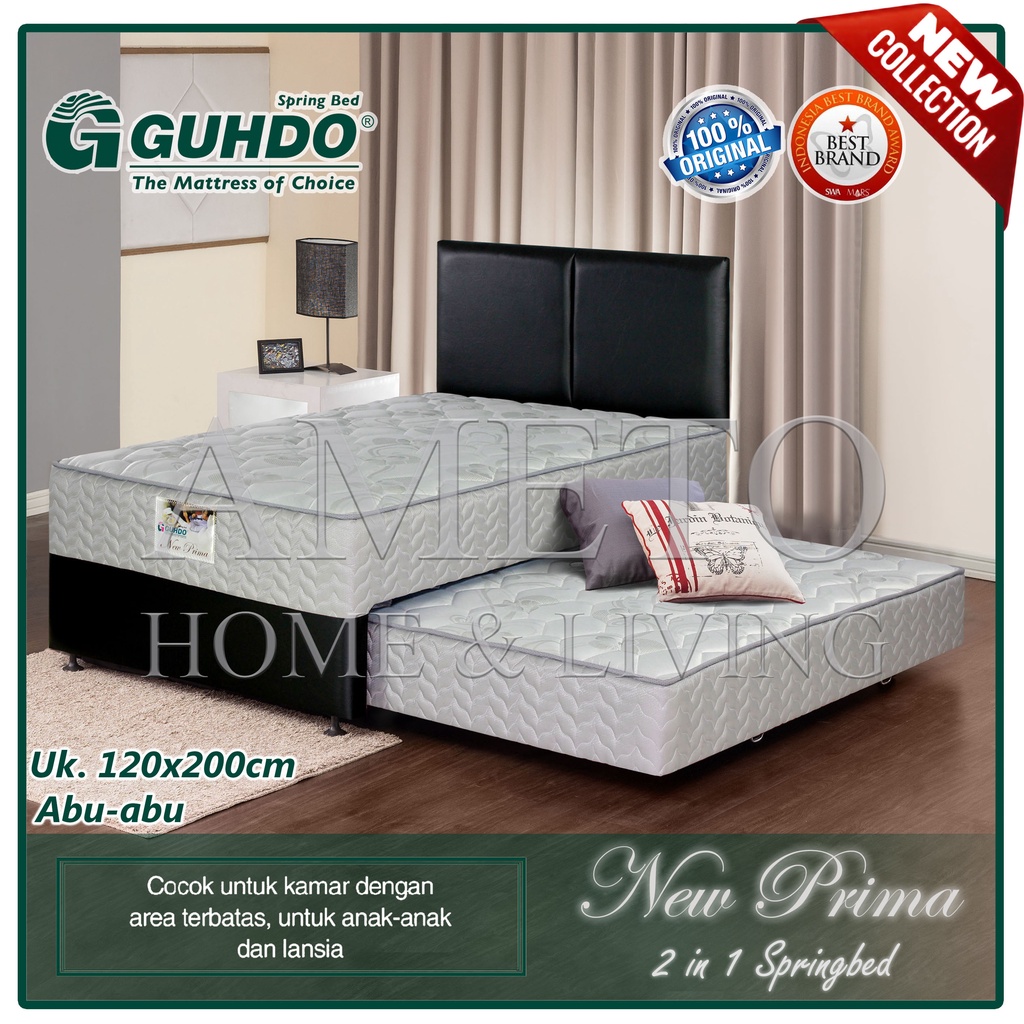 Jual Guhdo Springbed 2 in 1 New Prima 120x200 HB Atlantic Full Set | Shopee Indonesia