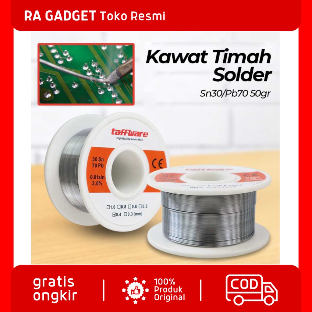 Jual Kawat Timah Solder Wire Sn60/Pb40MM 50gr / Kawat Timah Las Lunak ...