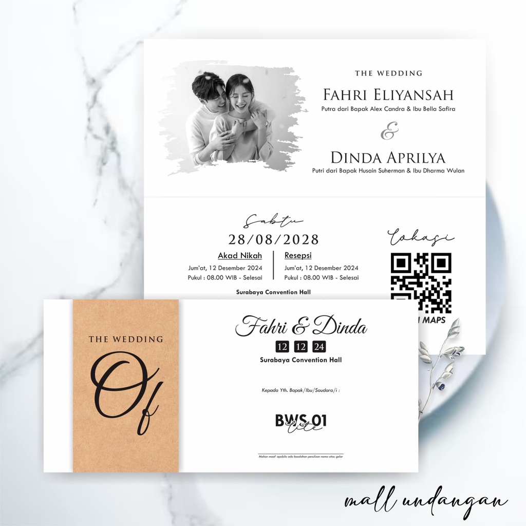 Jual UNDANGAN PERNIKAHAN MATTE BW SIMPLE - CETAK UNDANGAN NIKAH MURAH ...