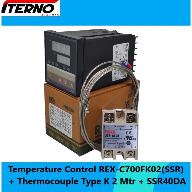 Jual REX-C700 Temperature Controller Output SSR + Thermocouple + SSR40DA | Shopee Indonesia