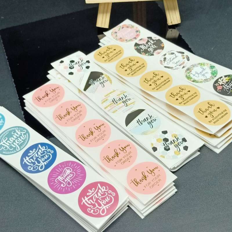 Jual Jual (50pcs) Sticker thank you stiker 2.5cm/ Sticker Makanan ...